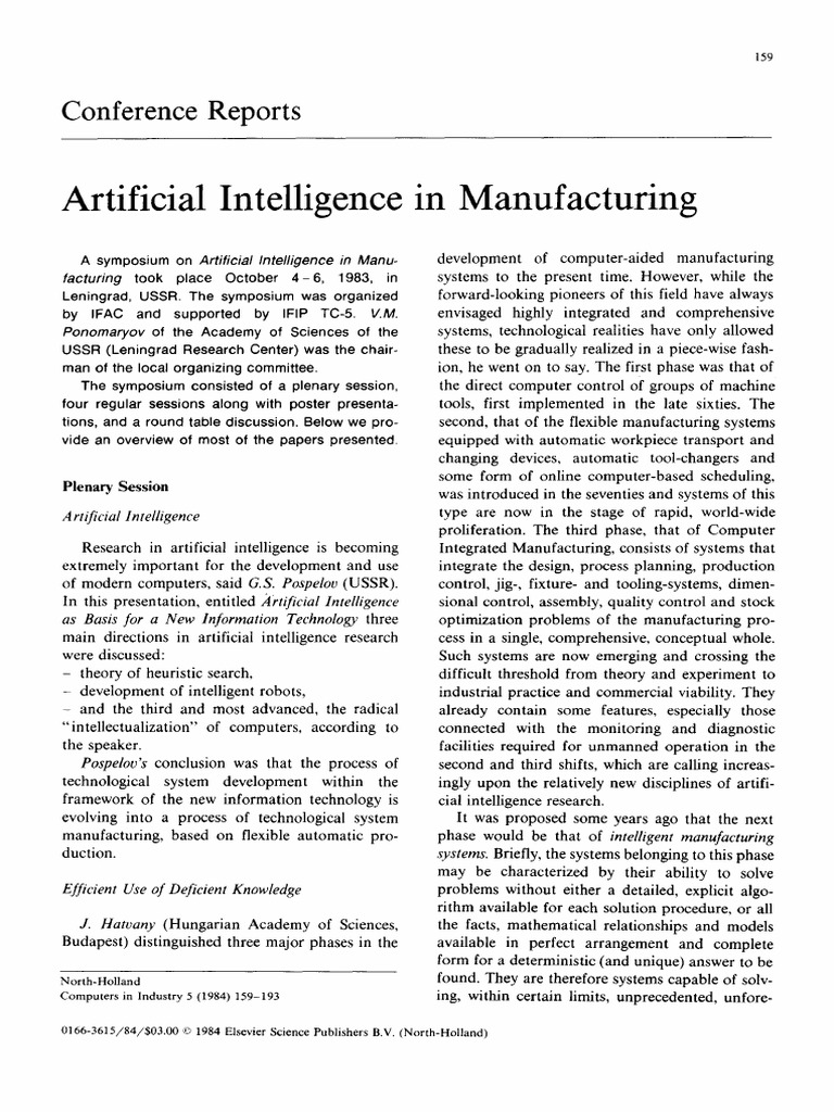Artificial Intelligence In Manufacturing Pdf Pdf Conceptual Model