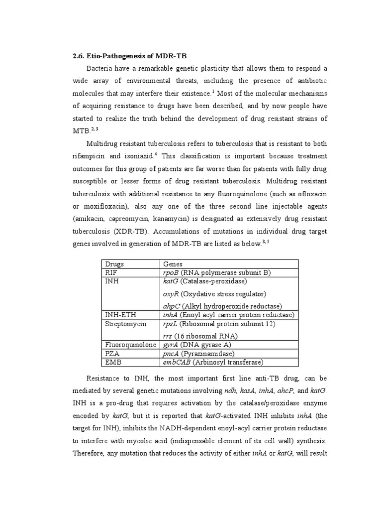 Etio-Pathogenesis of MDR-TB | PDF | Antimicrobial Resistance | Tuberculosis
