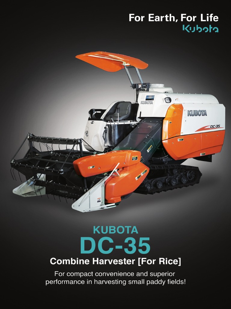 Kubota Combine Harvester DC35 Brochure 2019 PDF | PDF