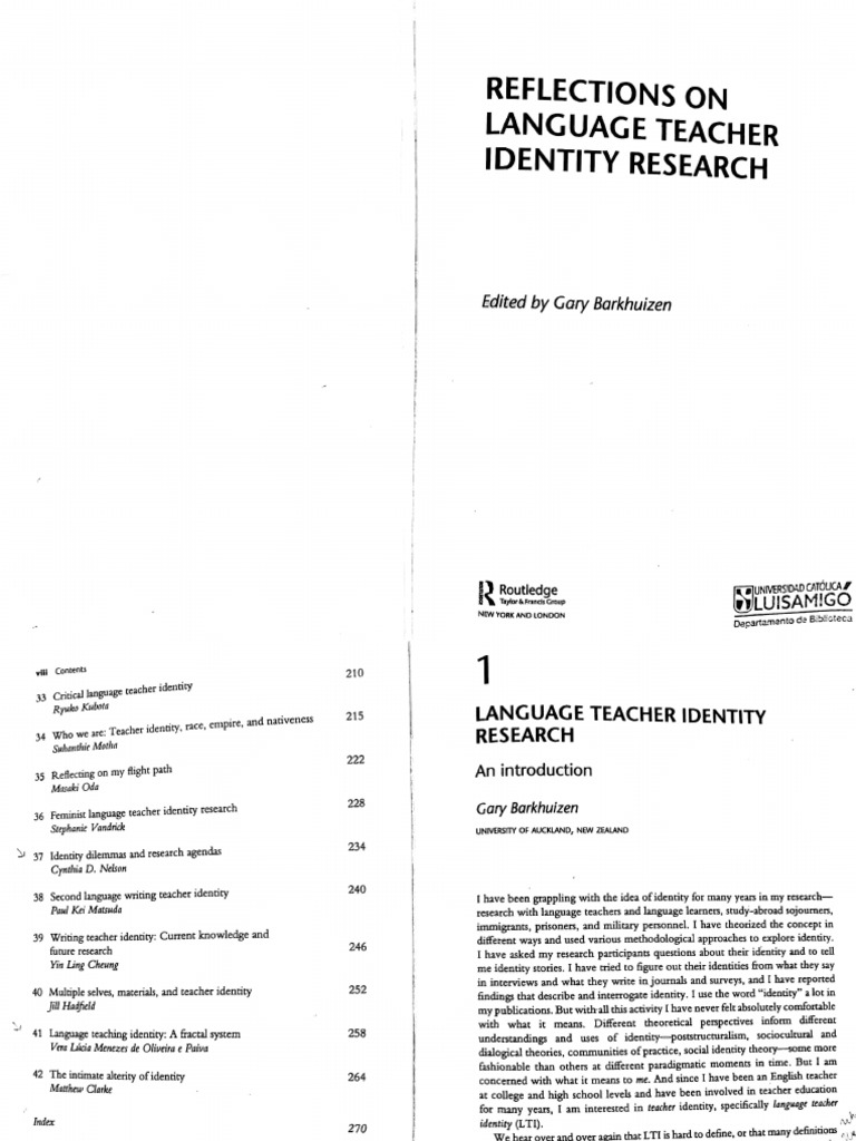 Barkhuizen (2017) - Language Teacher Identity Research | PDF