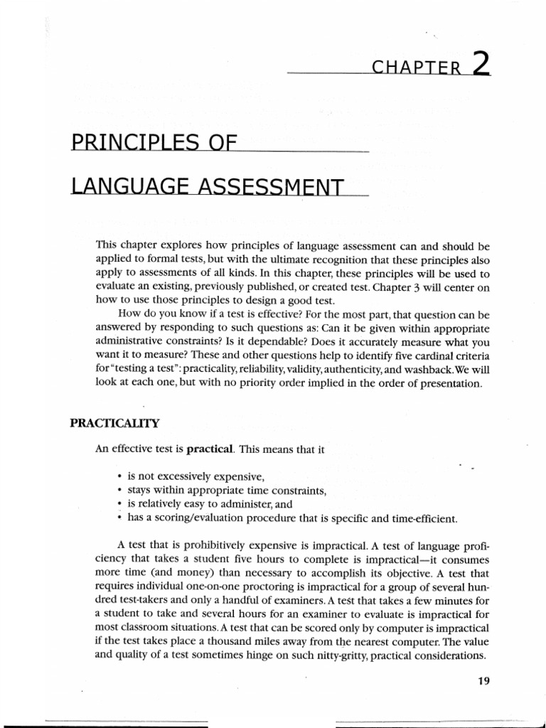 Principles of Language Assessment | PDF