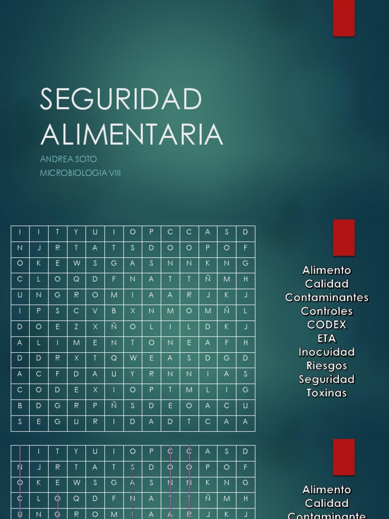 Seguridad Alimentaria (Sopa de Letras) | PDF | Seguridad alimenticia ...