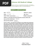 Death and Post-Mortem Certificate | PDF | Autopsy | Clinical Medicine