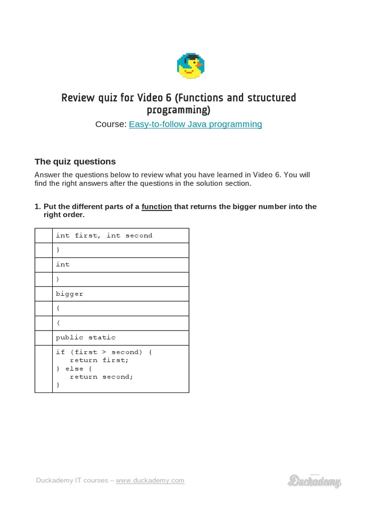 Course Easy To Follow Java Programming Pdf Subroutine Integer Computer Science