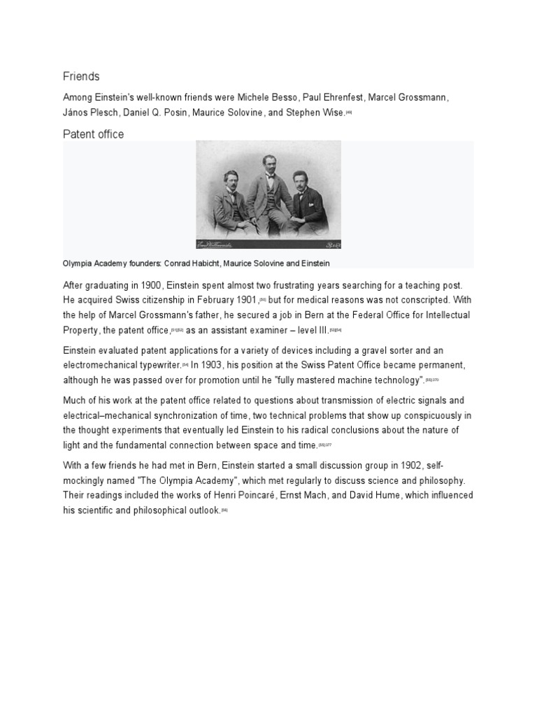 Alber Einstein Friends and Family | PDF | Albert Einstein | Physics