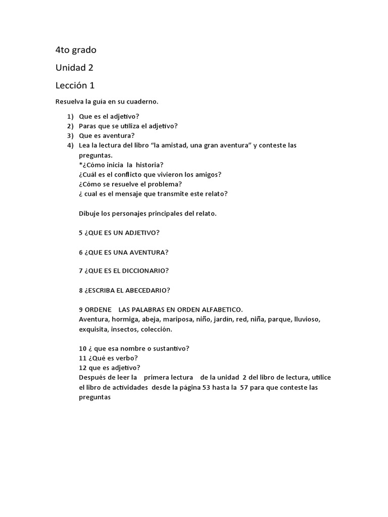 4to Grado | PDF
