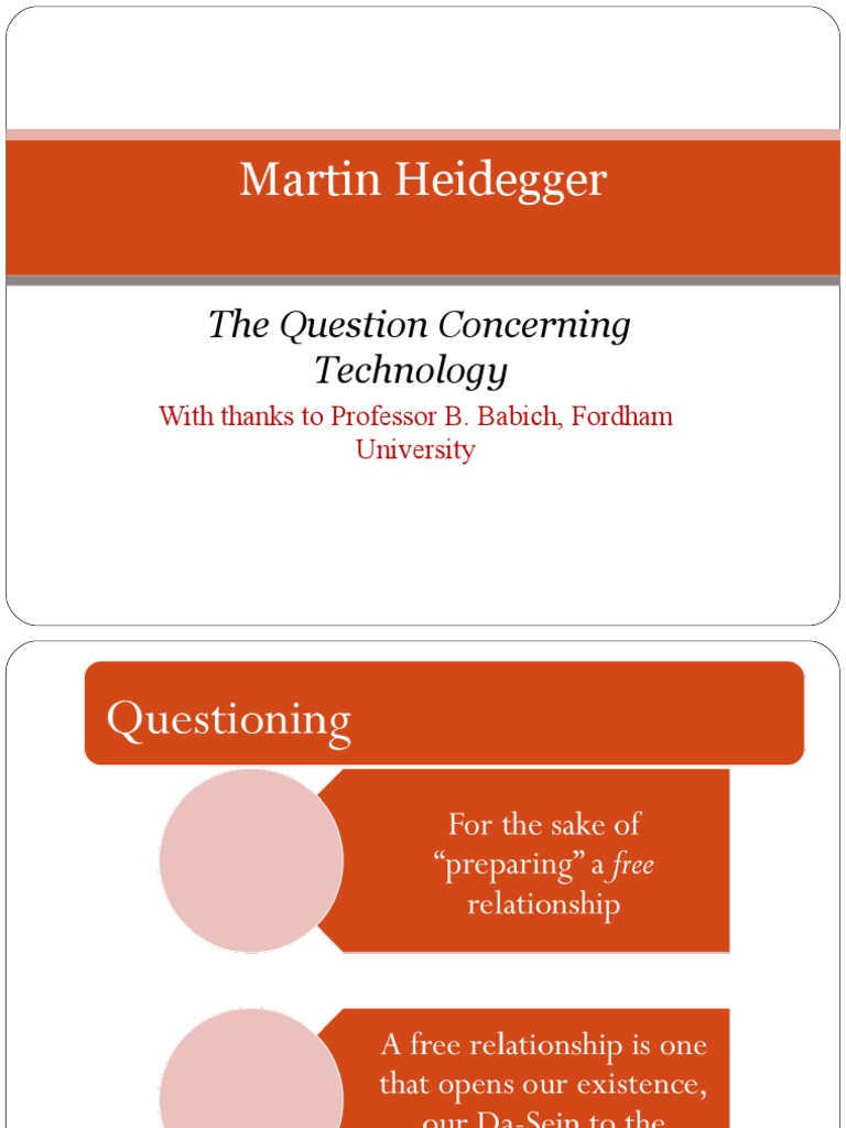 Martin Heidegger: The Question Concerning Technology | PDF | Martin ...