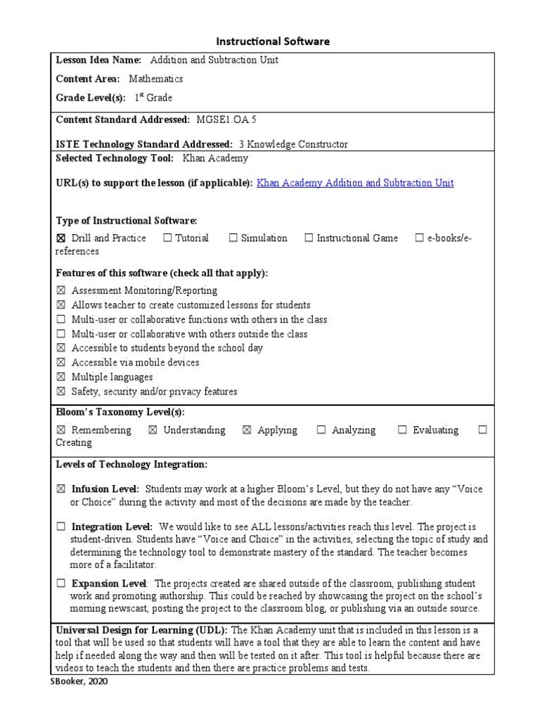 m04 Instructional Software Lesson Idea Template | PDF | Education Theory | Behavior Modification