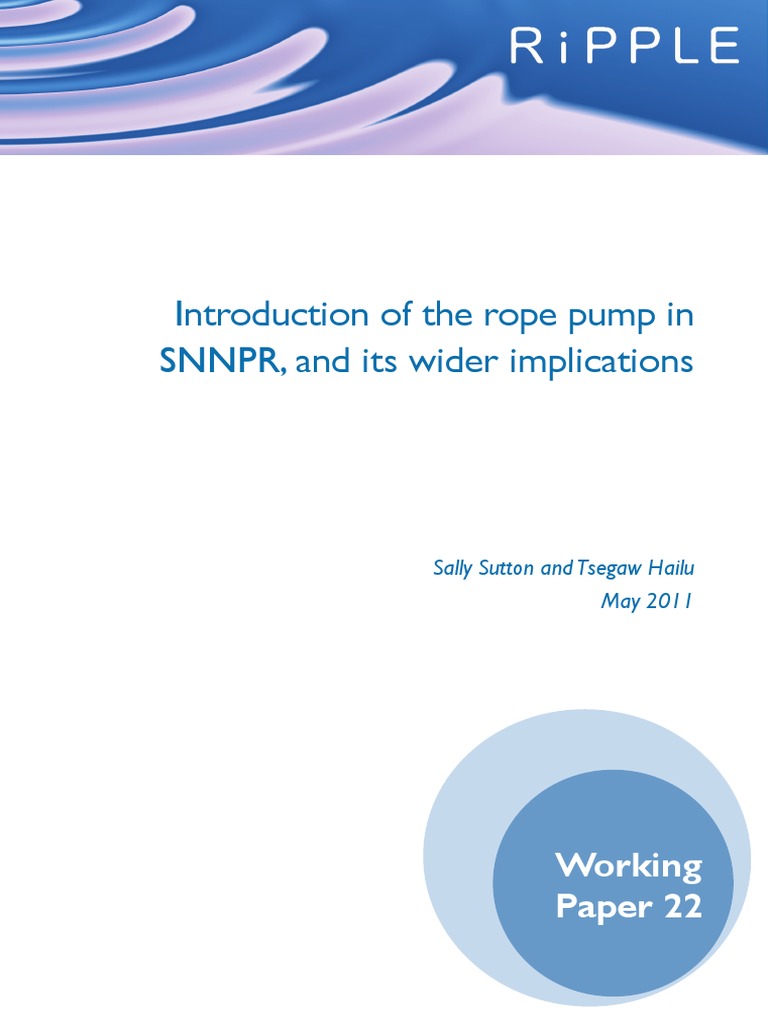 Introduction of The Rope Pump in SNNPR, and Its Wider Implications ...