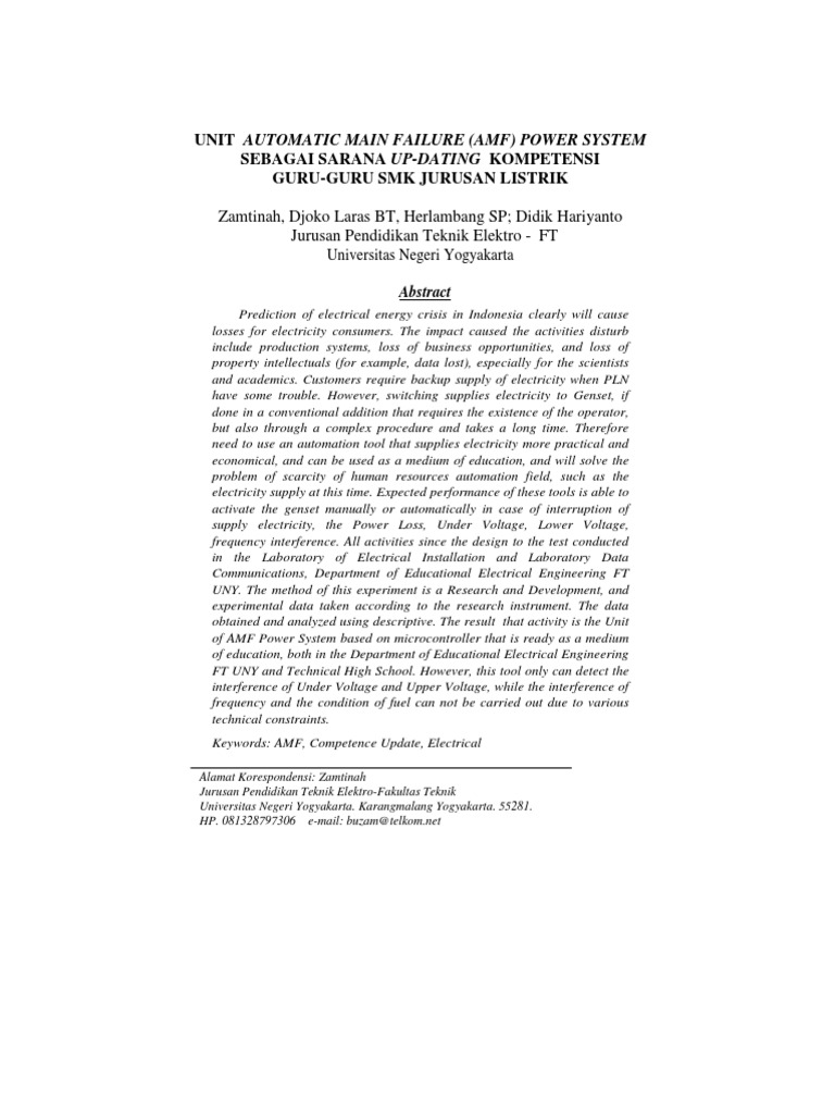 ID Unit Automatic Main Failure Amf Power Sy | PDF | Automation ...