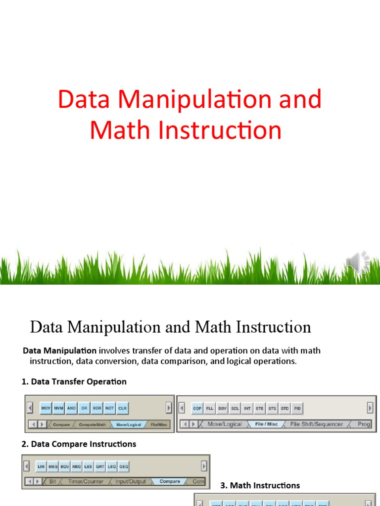Data Manipulation and Math Instructions | PDF | Bit | Numbers