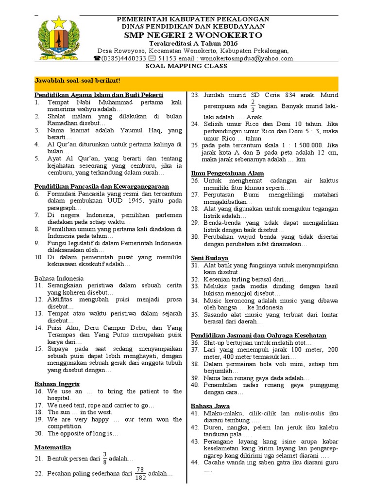 Soal Mapping Class | PDF
