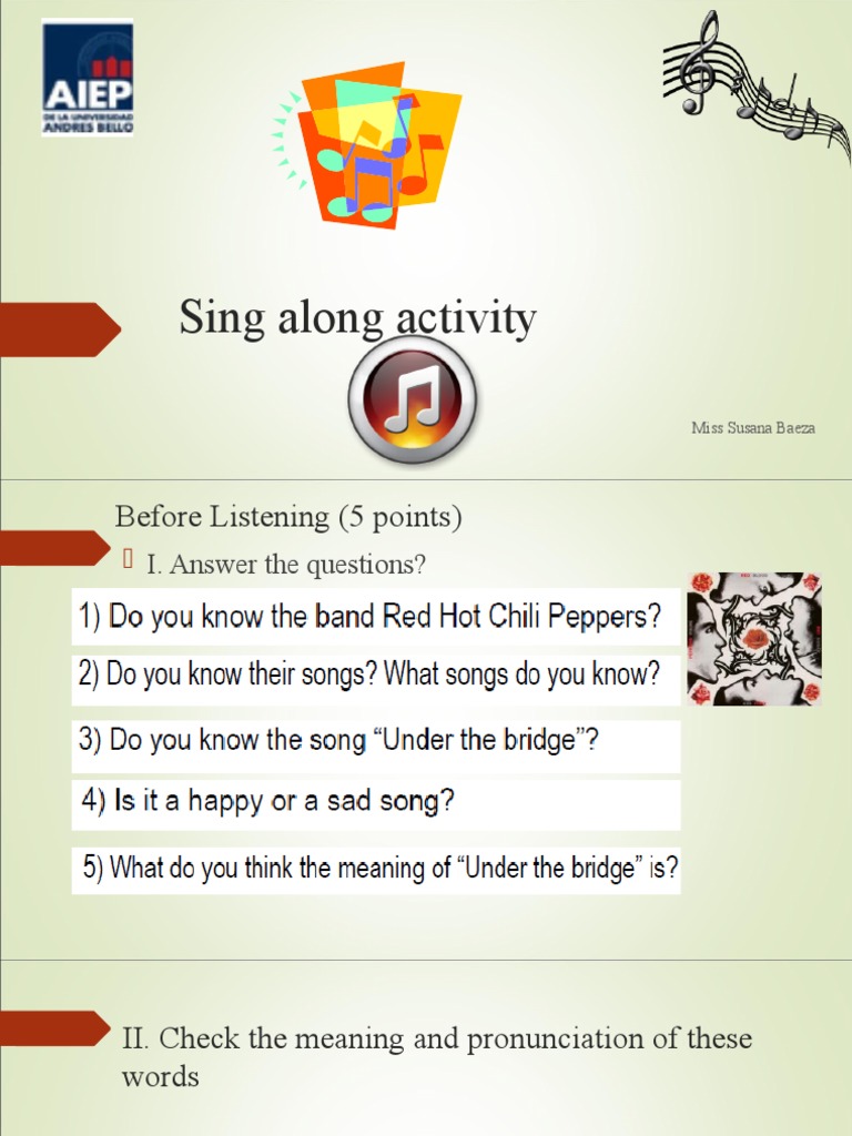Sing Along Activity | PDF