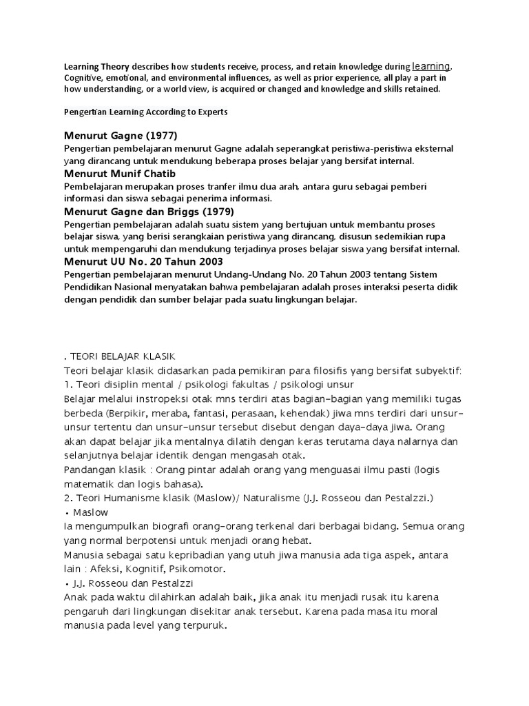 Learning Theory. 1 | PDF