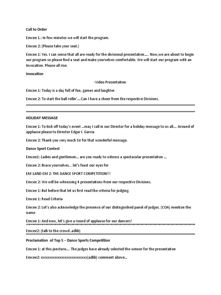 Script Christmas Party 2019 | PDF