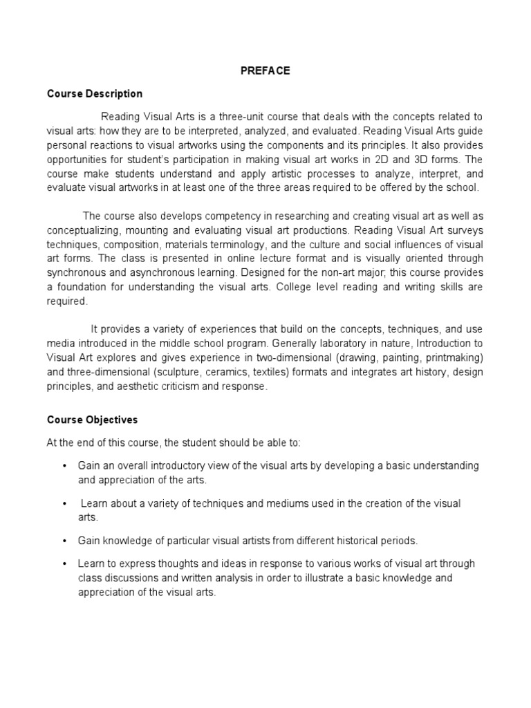 Introduction to Visual Arts Course | PDF | Aesthetics | Art History