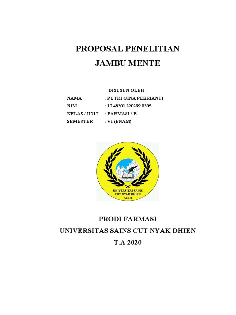 Proposal Penelitian Jambu Mente | PDF