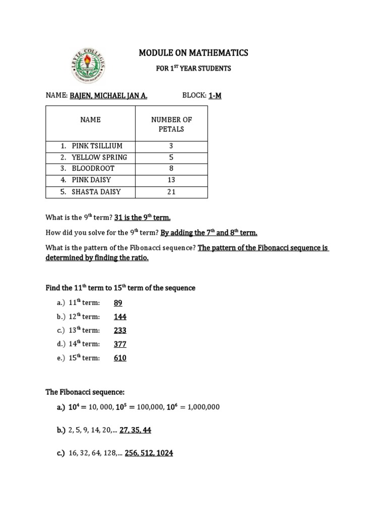 Math Patterns for Freshmen | PDF | Teaching Mathematics | Science