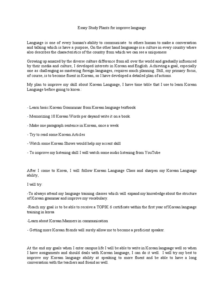 Korean Language Study Plan for Beginners | PDF