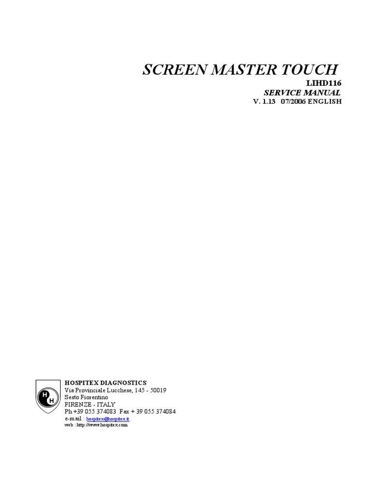 Screen Master Touch: Service Manual | PDF | Power Supply | Alternating ...