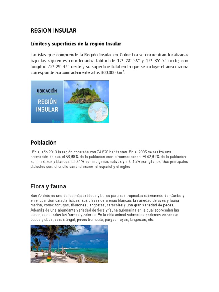 Características de la Región Insular | PDF | Ropa | Alimentos