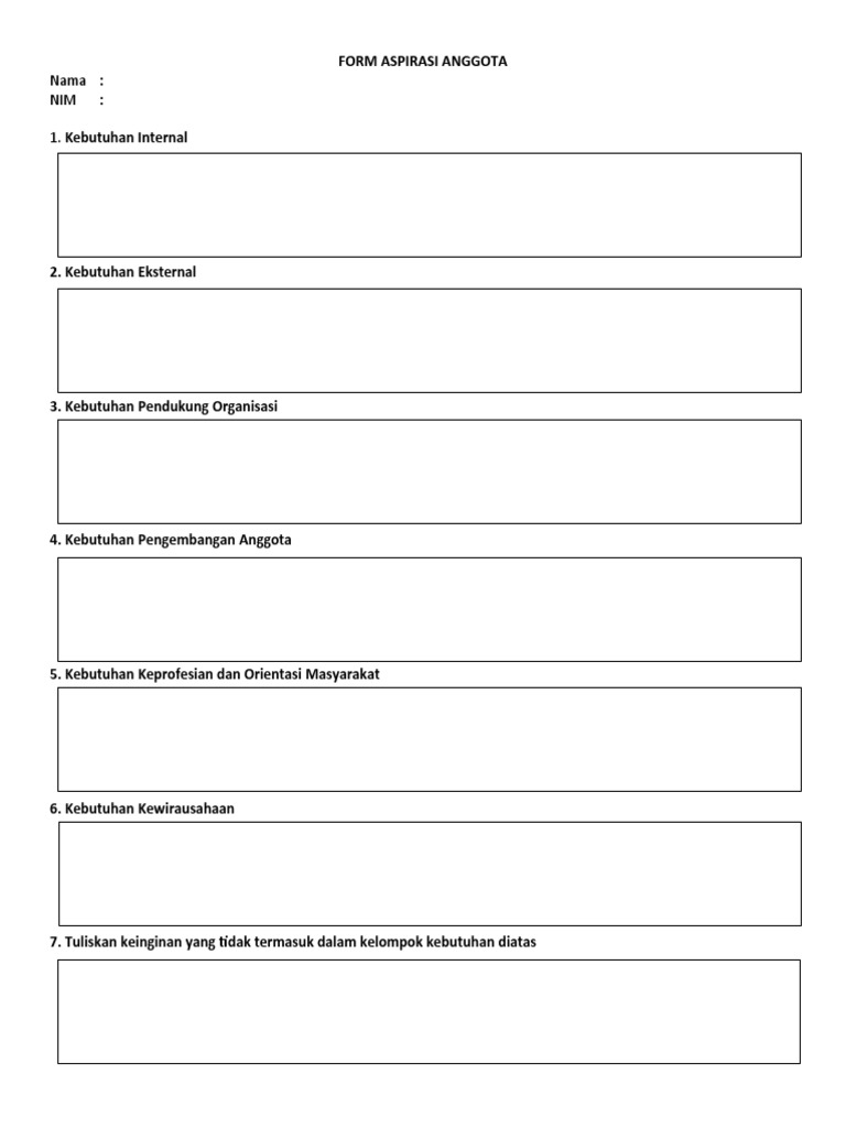 Formulir Kebutuhan Anggota HMPP ITB | PDF