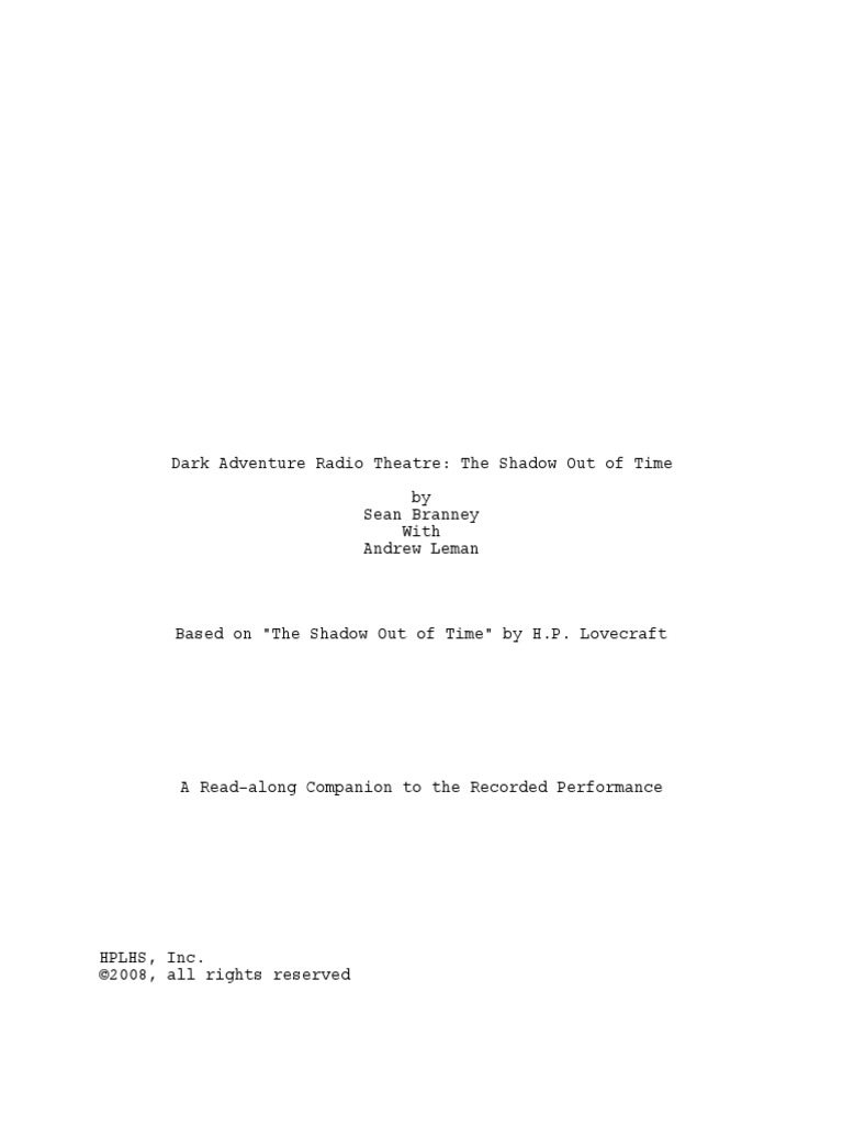 The Shadow Out of Time | PDF | Dream