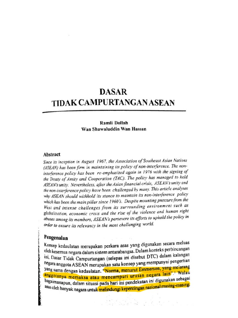Pasal Asean 1 | PDF