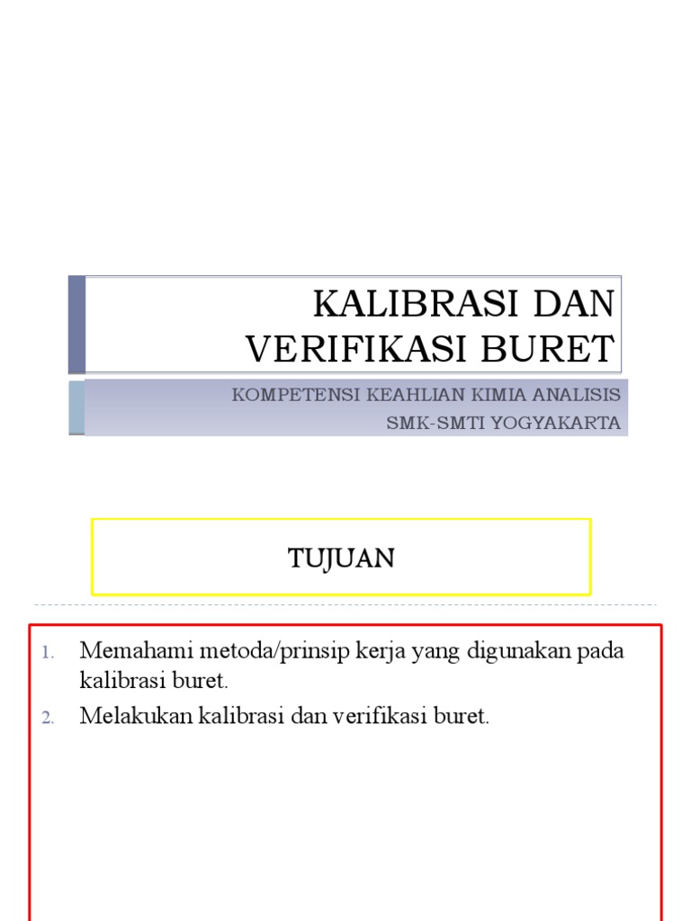 Kalibrasi Dan Verifikasi Buret | PDF