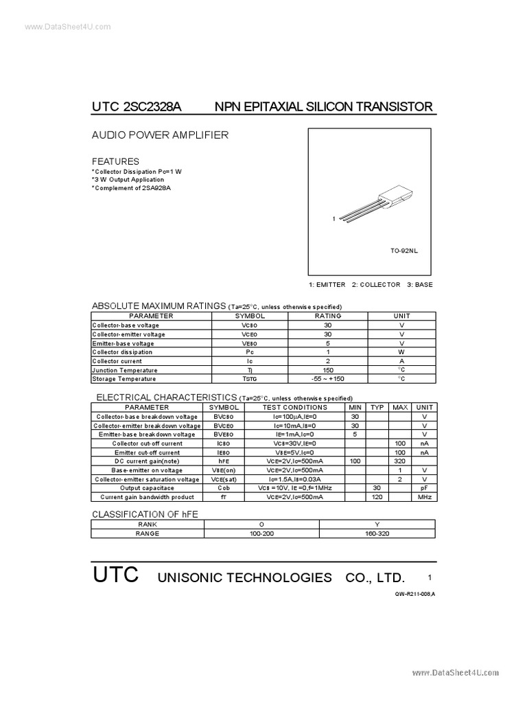 C2328a PDF | Download Free PDF | Bipolar Junction Transistor ...