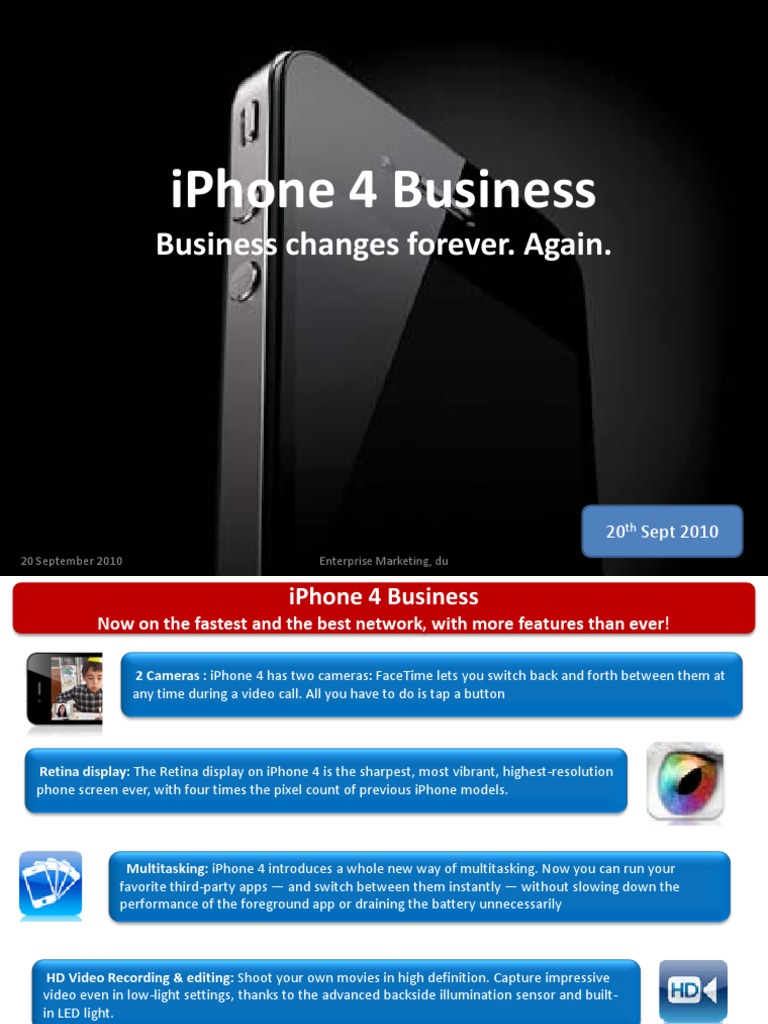 Iphone 4 Business - Sales PPT V 20 09 2010 | PDF | I Phone | Subscriber ...