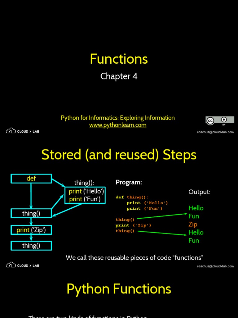 04 Python Functions Pdf Parameter Computer Programming Subroutine