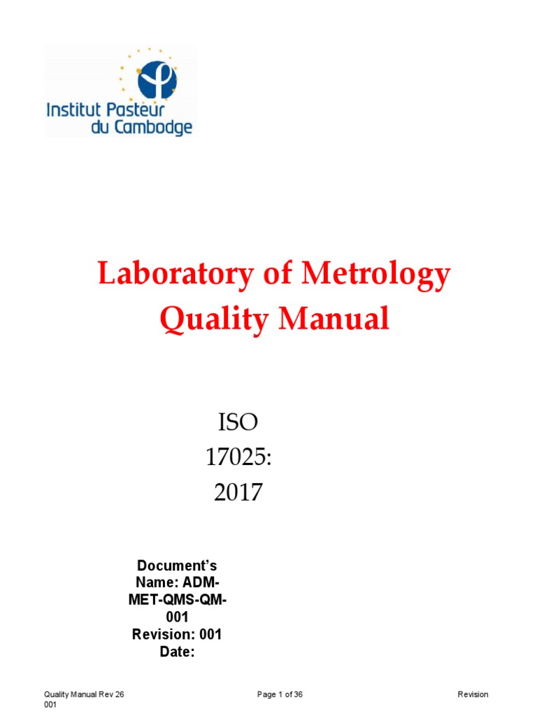 Laboratory of Metrology Quality Manual: Document's Name: ADM-Met-Qms-Qm ...