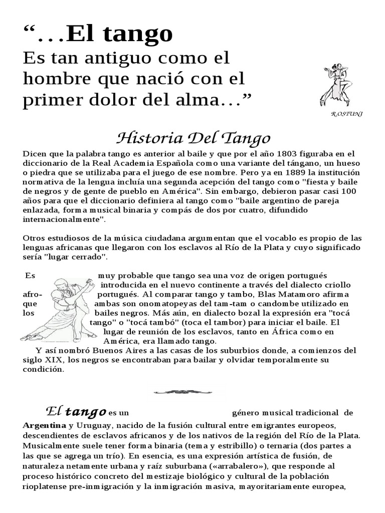 Historia y Evolución del Tango Argentino | PDF | Musica Tango | Estilos ...