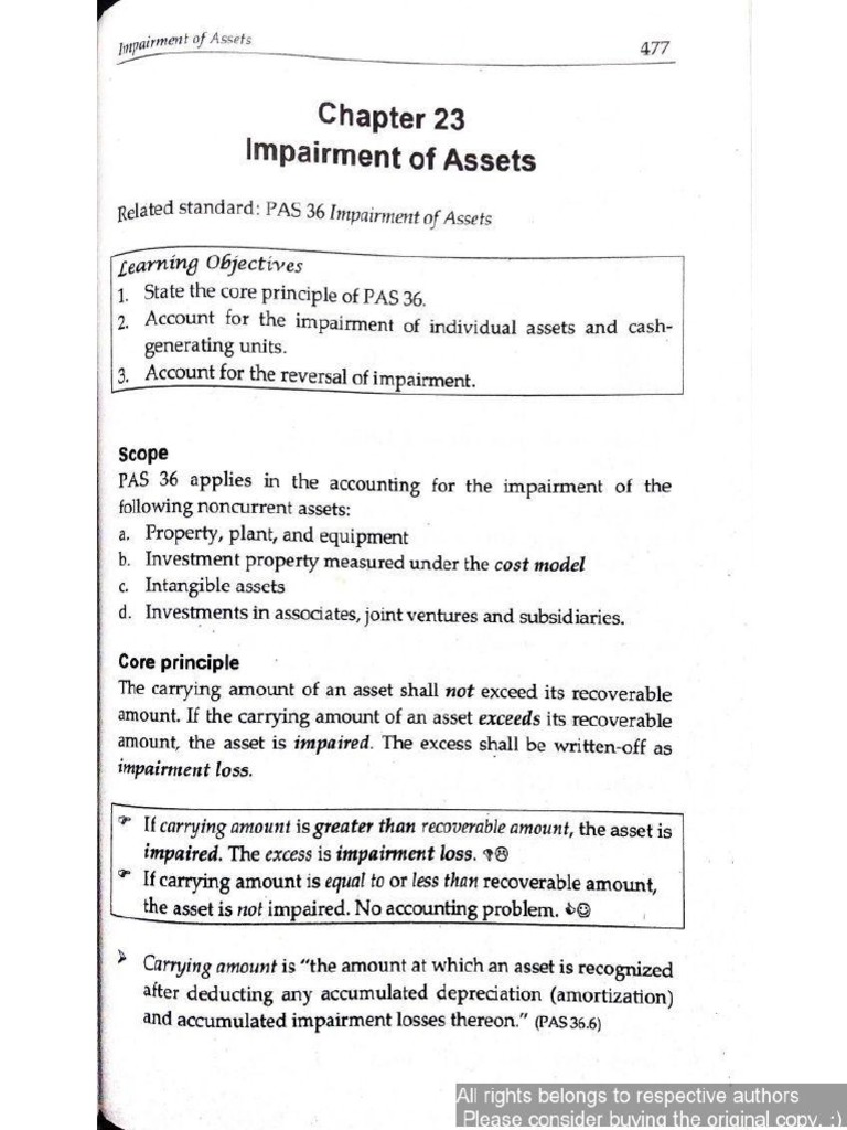 Chapter 23 Impairment of Assets | PDF