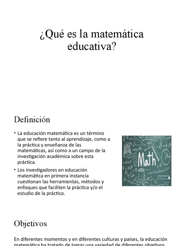 Qué Es La Matemática Educativa | PDF | Enseñanza de matemática | Cognición