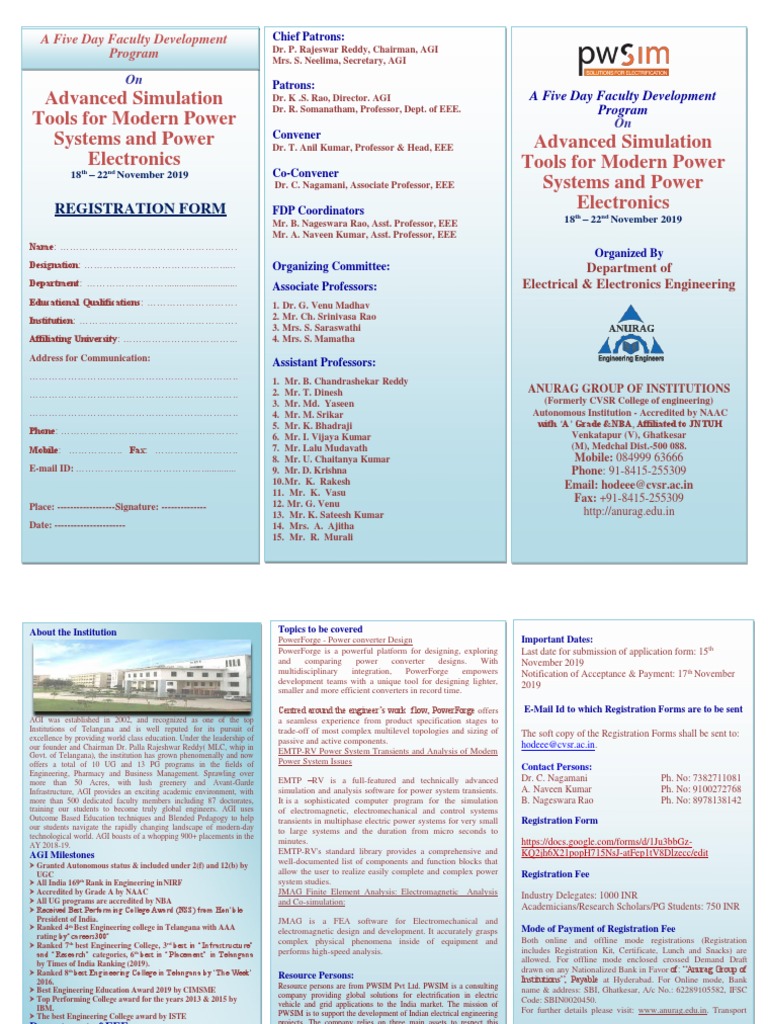 FDP Brochure 9th Nov PDF | PDF | Engineering | Electrical Engineering