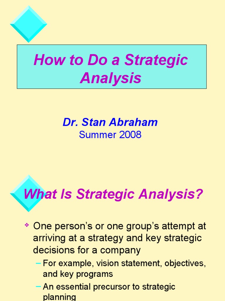 Strategic Analysis Guide for Businesses | PDF | Strategic Management ...