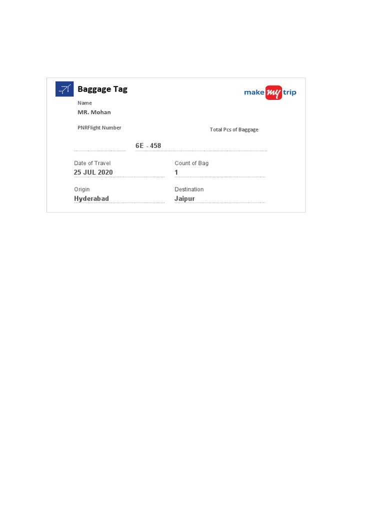 Bag Tag Format | PDF