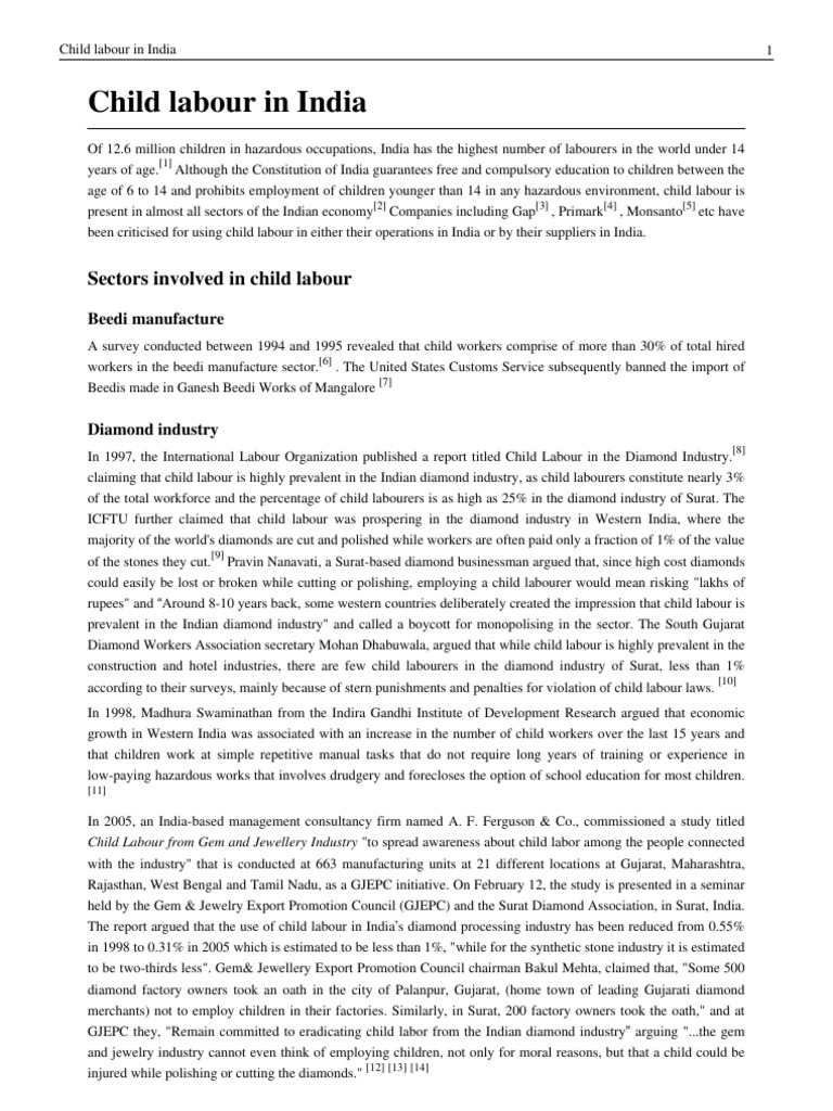 Sectors Involved in Child Labour | PDF | Child Labour | Labor