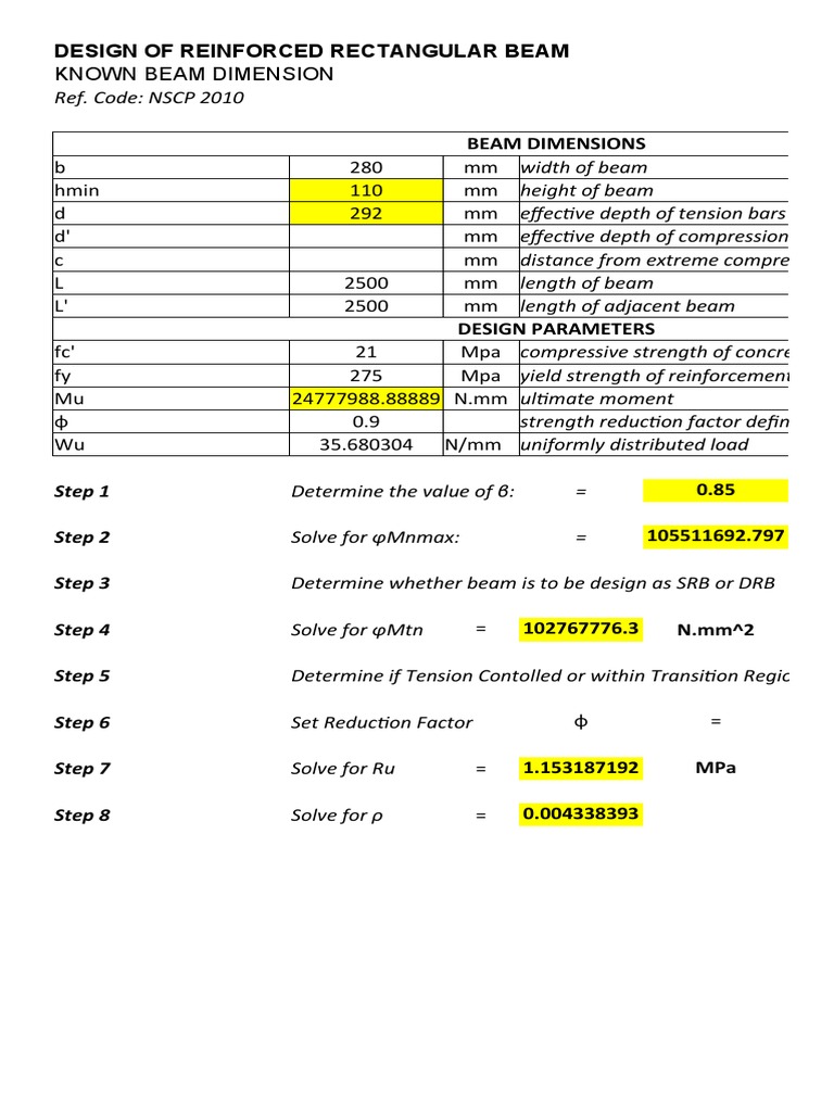 Practice Excel | PDF | Beam (Structure) | Strength Of Materials