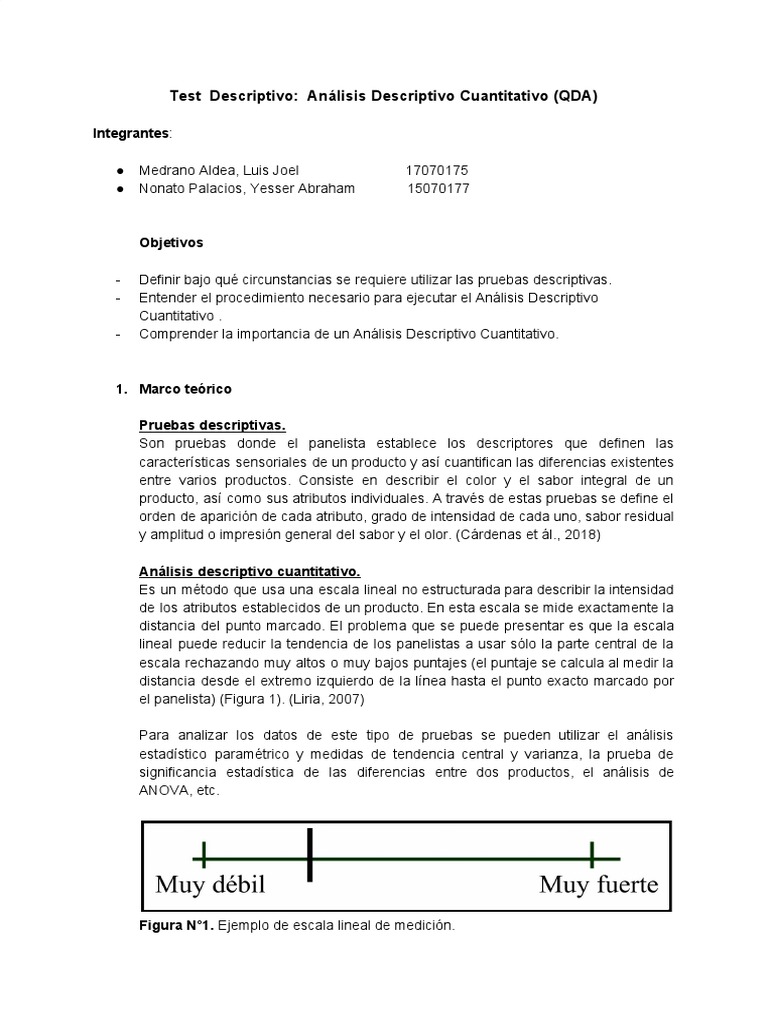 Test Descriptivo - Análisis Descriptivo Cuantitativo (QDA) | PDF ...