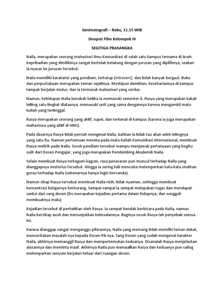 Contoh Sinopsis Film | PDF