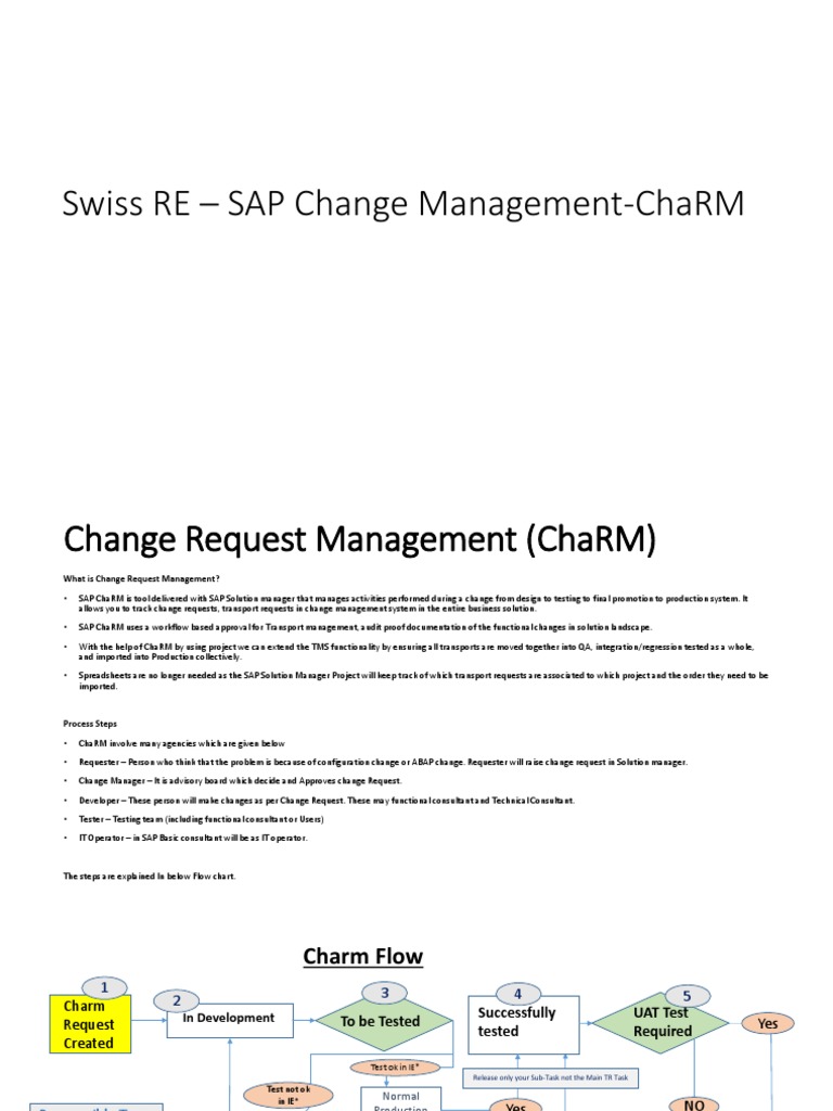 SAP ChaRM Change Management Overview | PDF | Business | Information ...