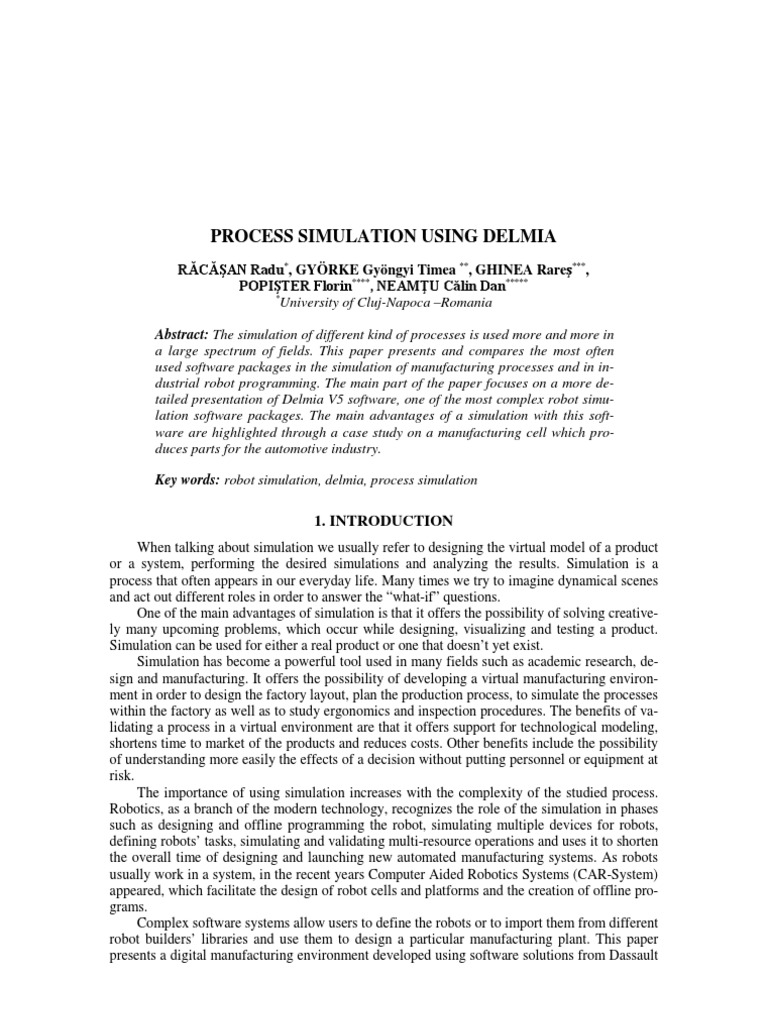 Delmia Process Simulation Overview | PDF | Simulation | Robot