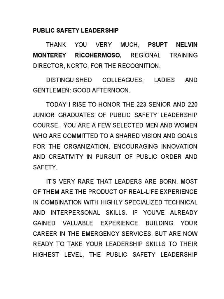 Public Safety Leadership | PDF | Leadership | Police