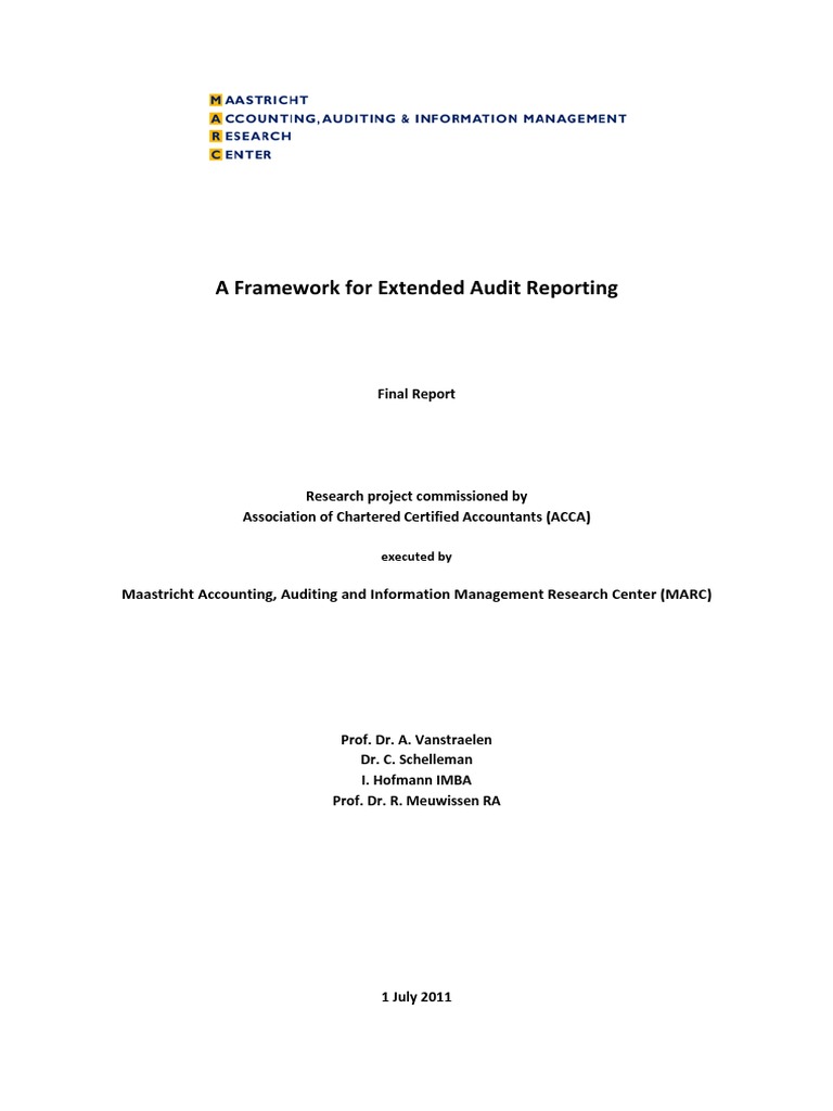 Extended Audit Reporting Framework | PDF | Auditor's Report | Audit