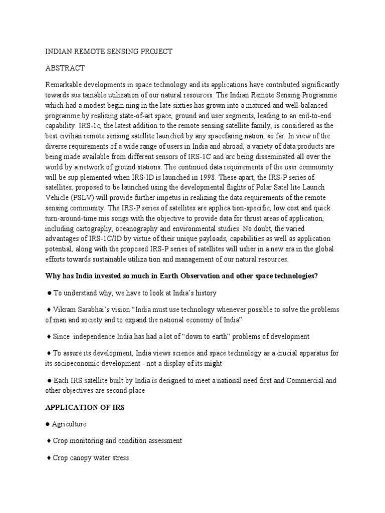 Indian Remote Sensing Project | PDF | Tropical Cyclones | Remote Sensing Indian Remote Sensing Project | PDF | Tropical Cyclones | Remote Sensing