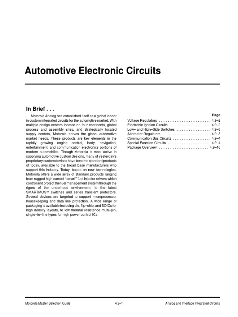 Automotive Electronic Circuits | PDF | Electronic Circuits | Cmos