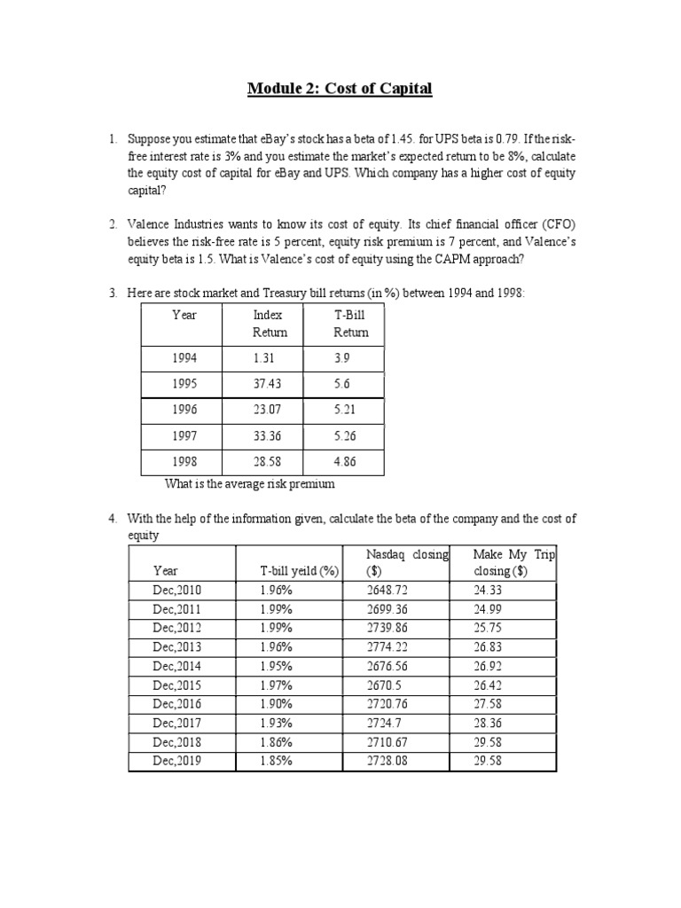Cost of Capital Question Set | Download Free PDF | Cost Of Capital ...